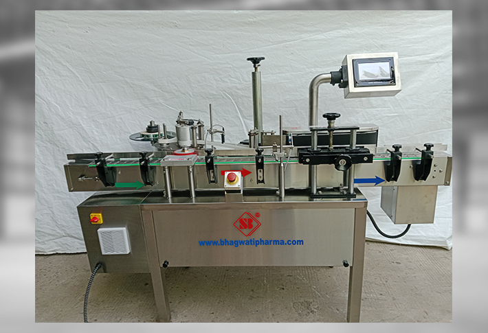 Self Adhesive Vertical Sticker Labeling Machine - Shree Bhagwati Machtech