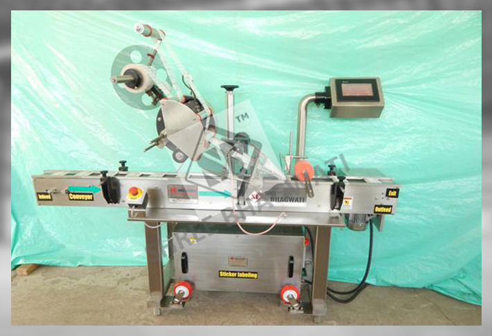 Top Labelling - Top Side Sticker Labeling Machine, Horizontal Top Labeller