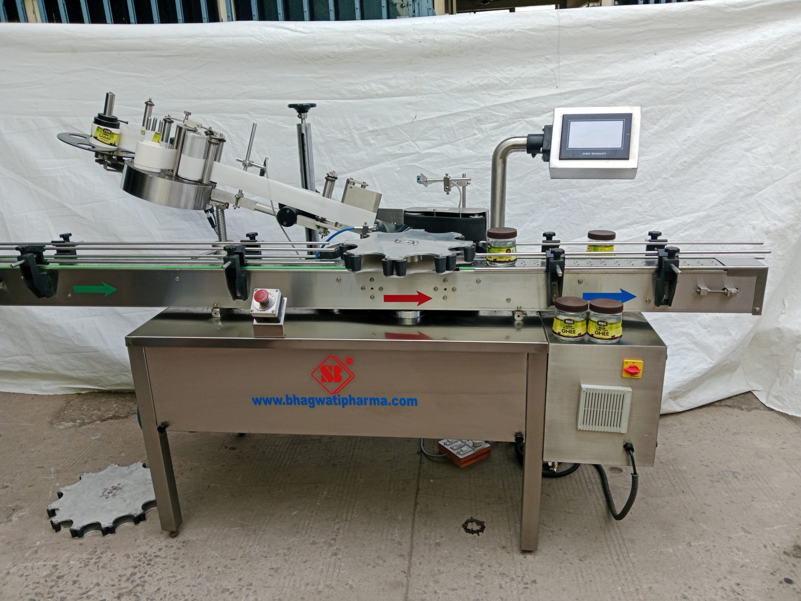 Ghee Packaging with Automatic Sticker Labelling Machines